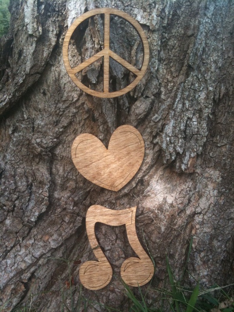 Peace, Love, Music Symbol Wall Art - Etsy