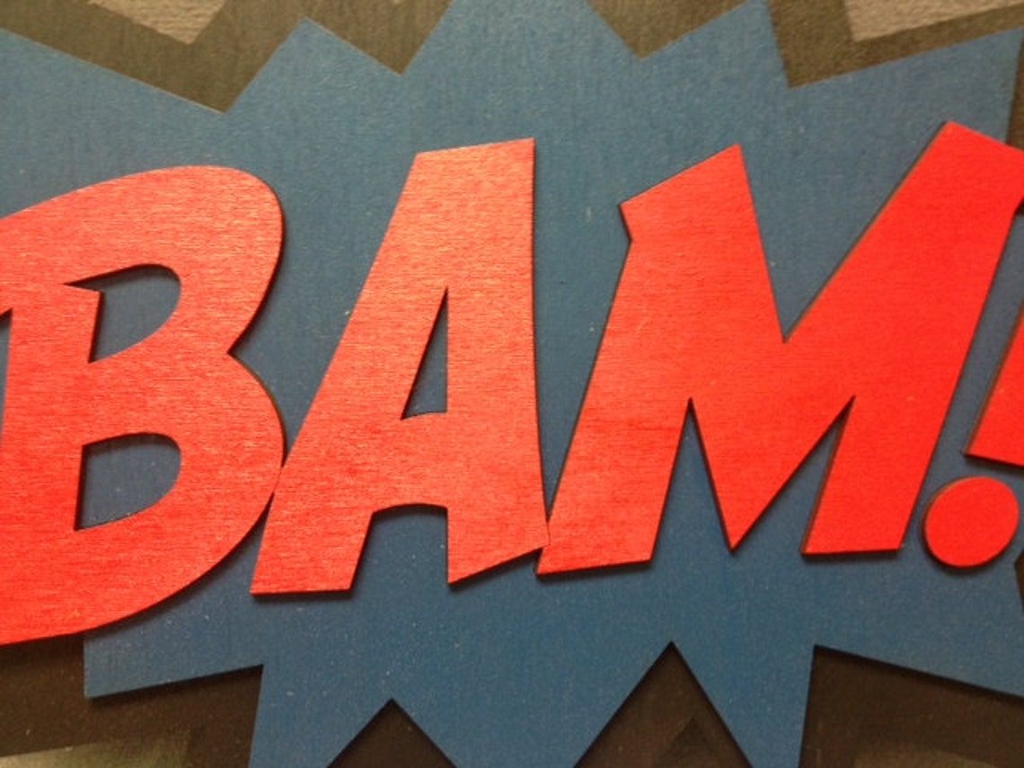 LARGE Comic Book BAM Quote Wall Art/plaque - Etsy