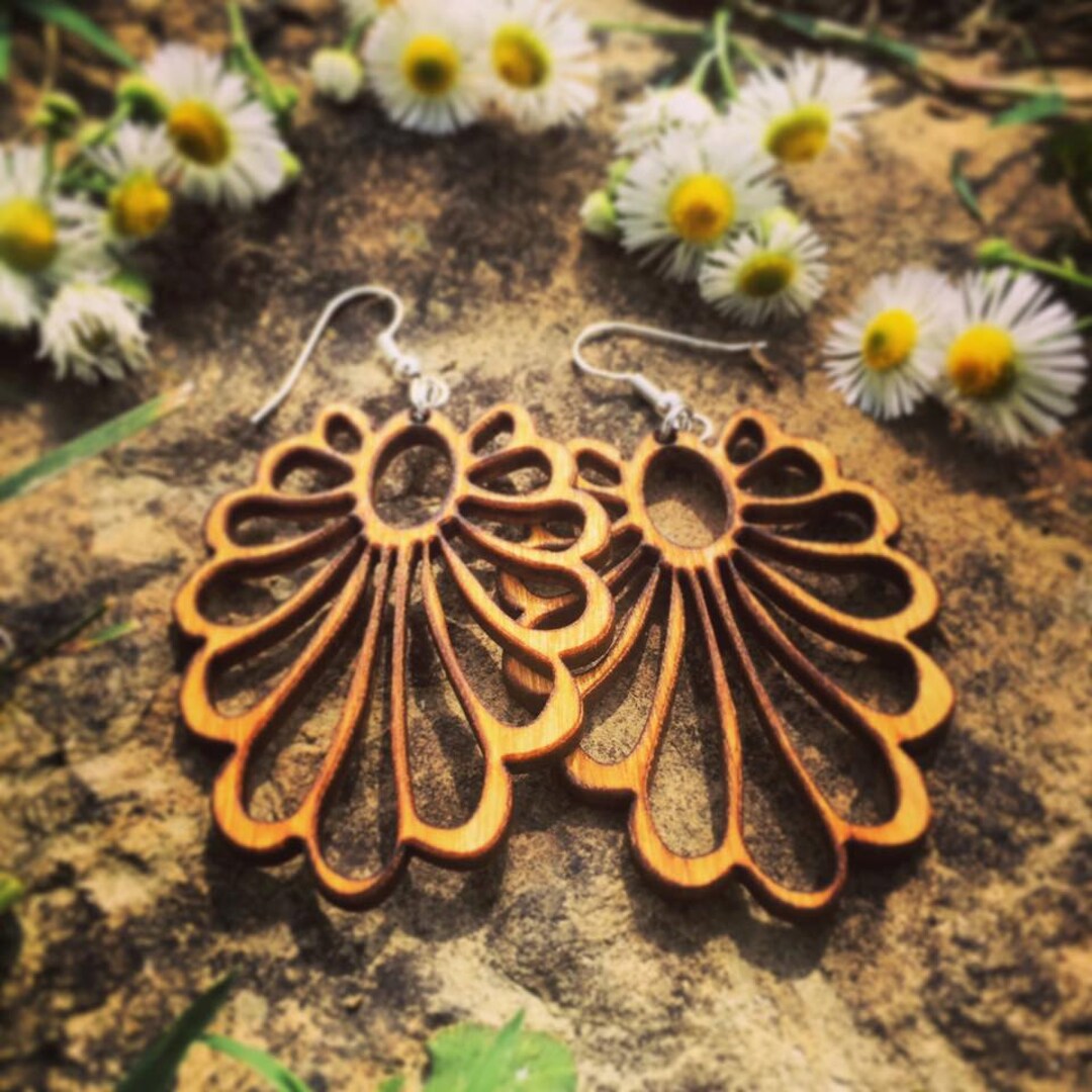 Abstract Flower Earrings - Etsy