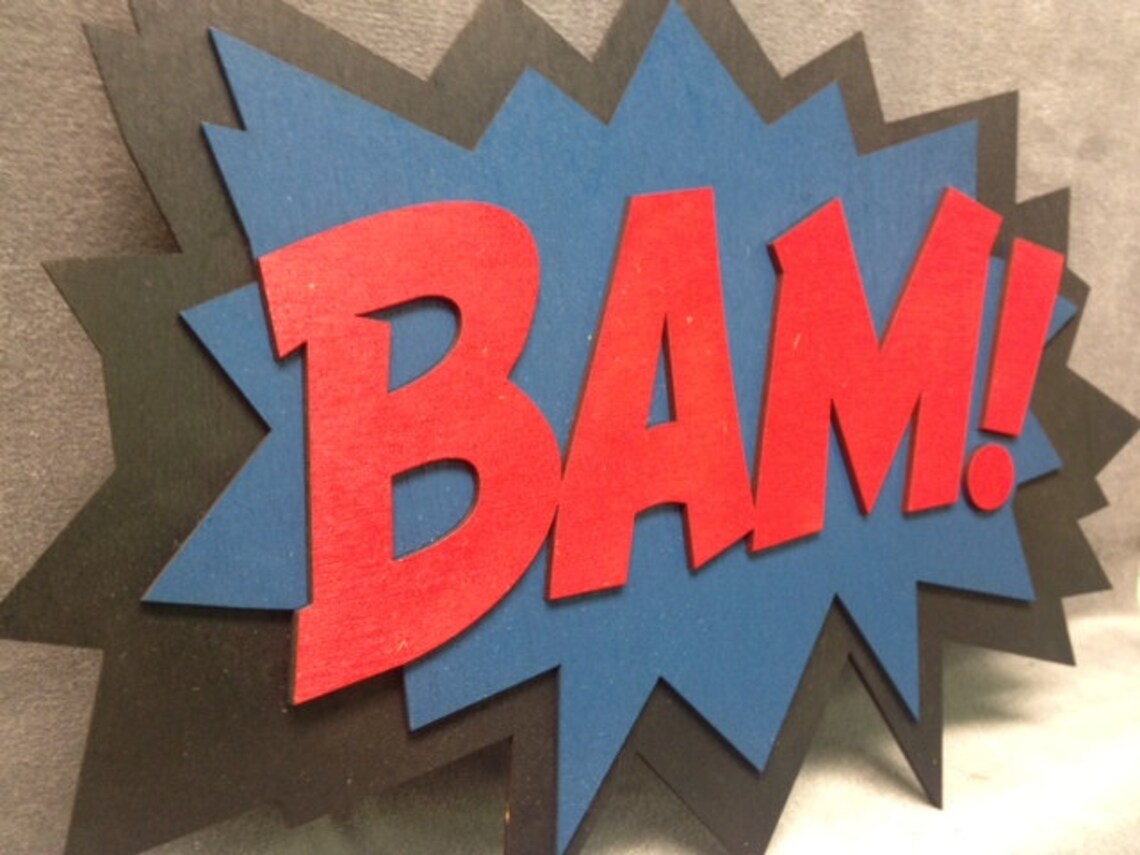 LARGE Comic Book BAM Quote Wall Art/plaque - Etsy