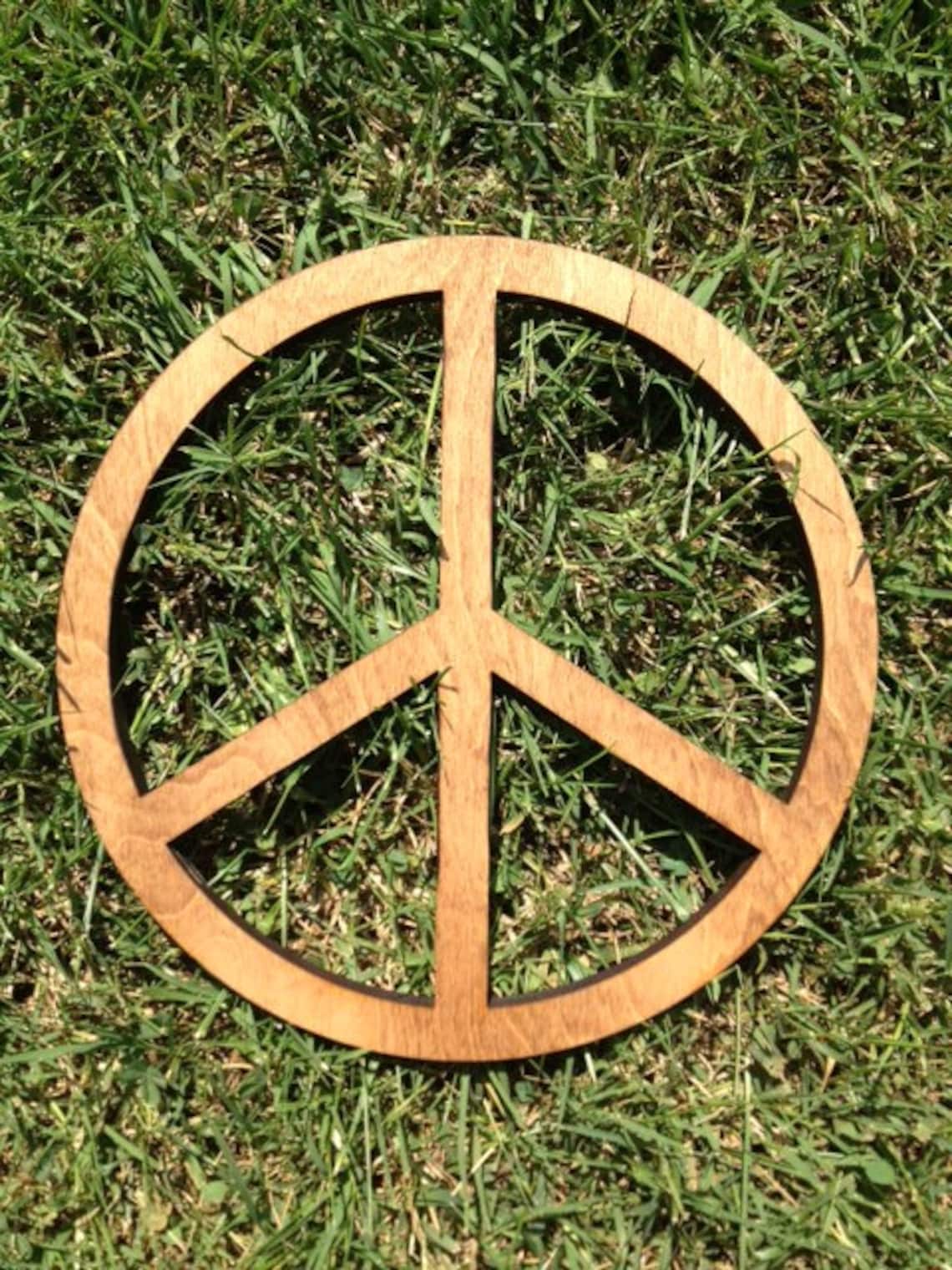12 INCH Wood Peace Sign Wall Art - Etsy