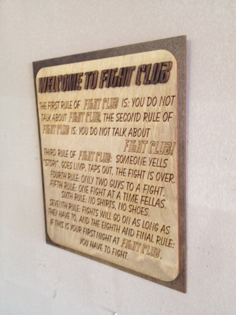 Rules of Fight Club - Wall Art - Etsy