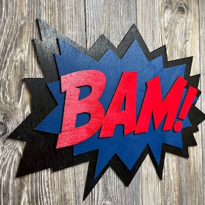 LARGE Comic Book BAM Quote Wall Art/plaque - Etsy
