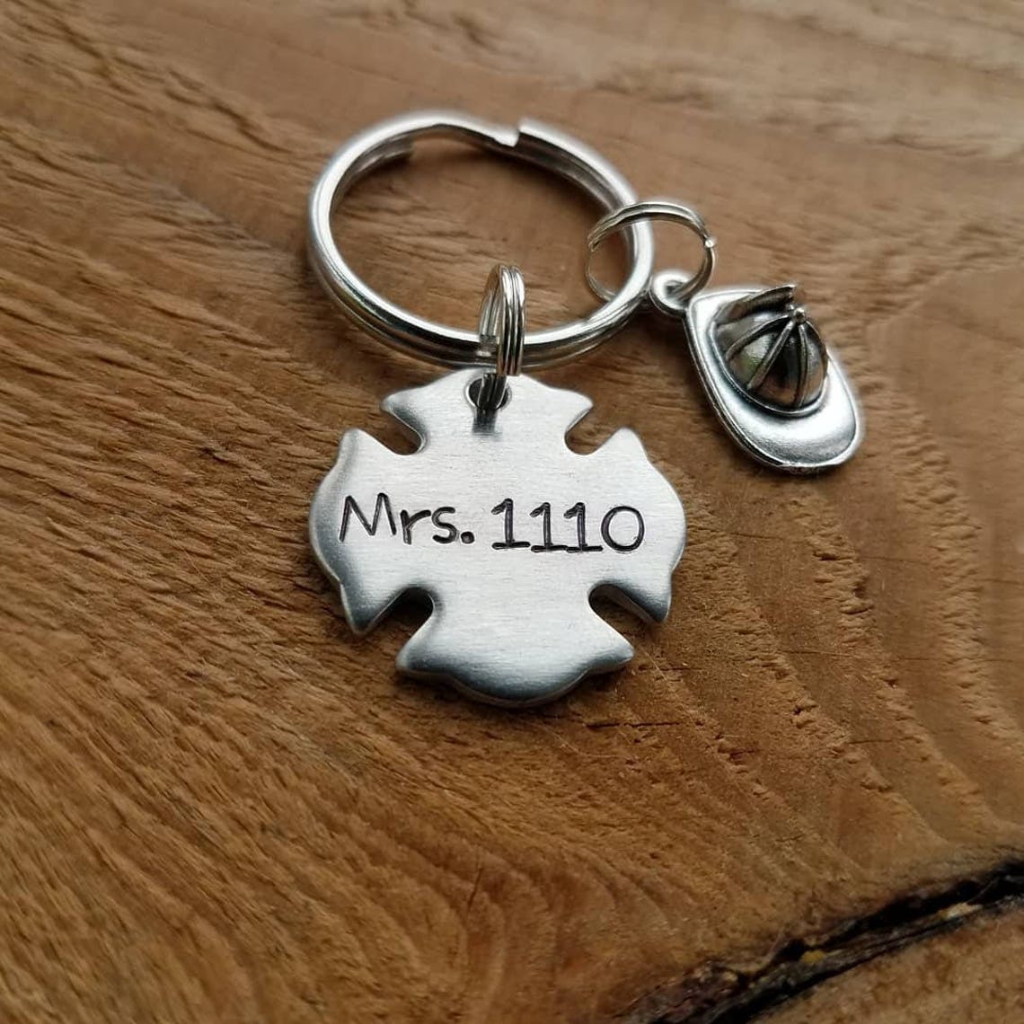 Firefighter Keychains With Dog Tag And/or Maltese Cross - Etsy