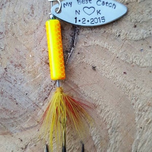Fishing Lure Key Chain Personalized Customized and Hand Stamped - Etsy