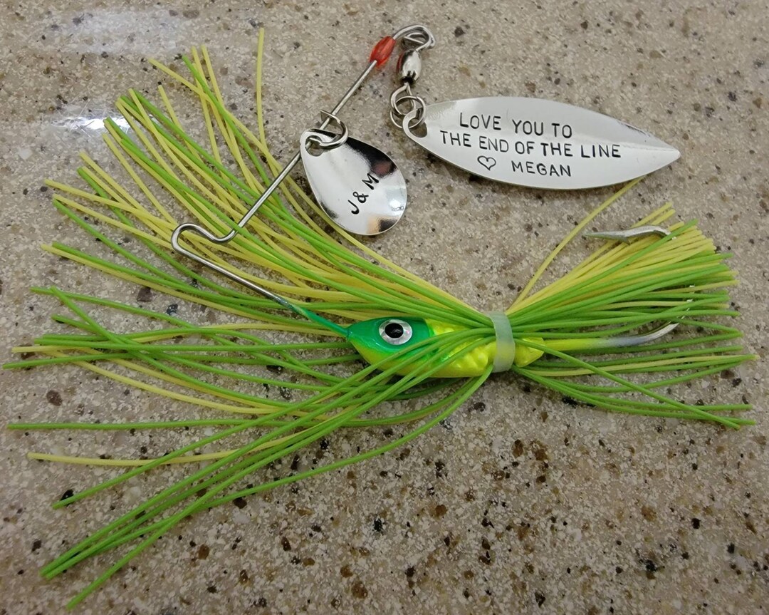 USABLE Fishing Lure Double Spoon Spinner Hand Stamped Personalized ...