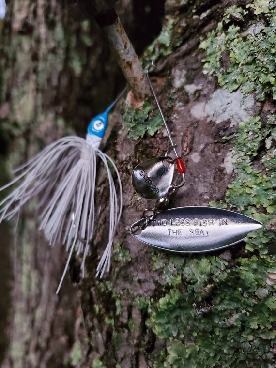 USABLE Fishing Lure Double Spoon Spinner Hand Stamped | Etsy