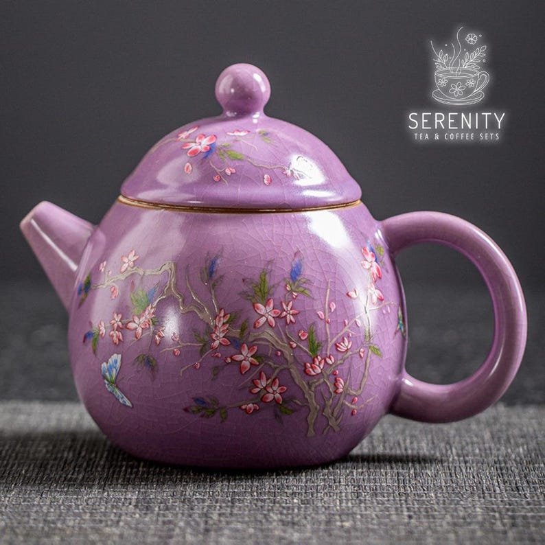 Ceramic Purple Mini Portable Tea Set | Travel Tea Kit | Handmade Tea ...