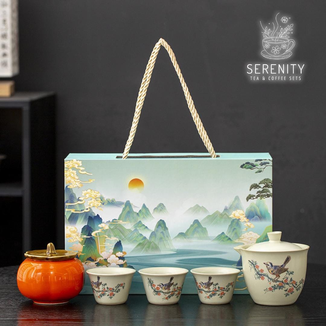 Ceramic Pumpkin & Bird Tea Set | Handmade Tea Gift | Fall Tea ...