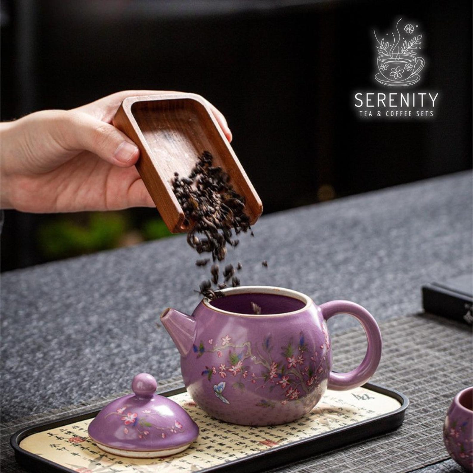 Ceramic Purple Mini Portable Tea Set | Travel Tea Kit | Handmade Tea ...