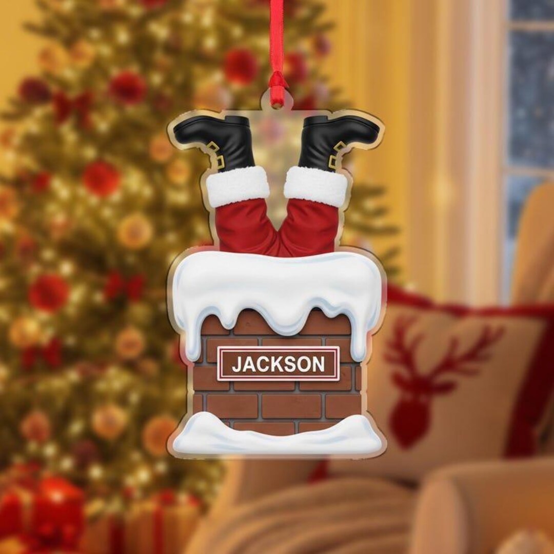 Personalized Santa Legs Christmas Ornament: Humorous Holiday Decoration ...