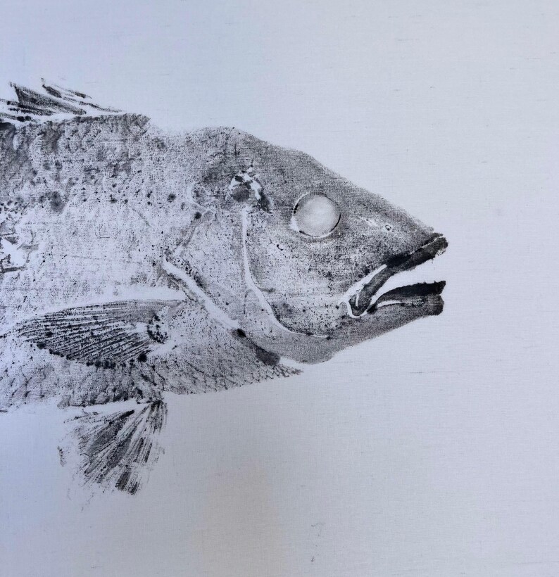 Gyotaku Mangrove Snapper Print: Japanese Fish Art, Nautical Ocean Decor ...