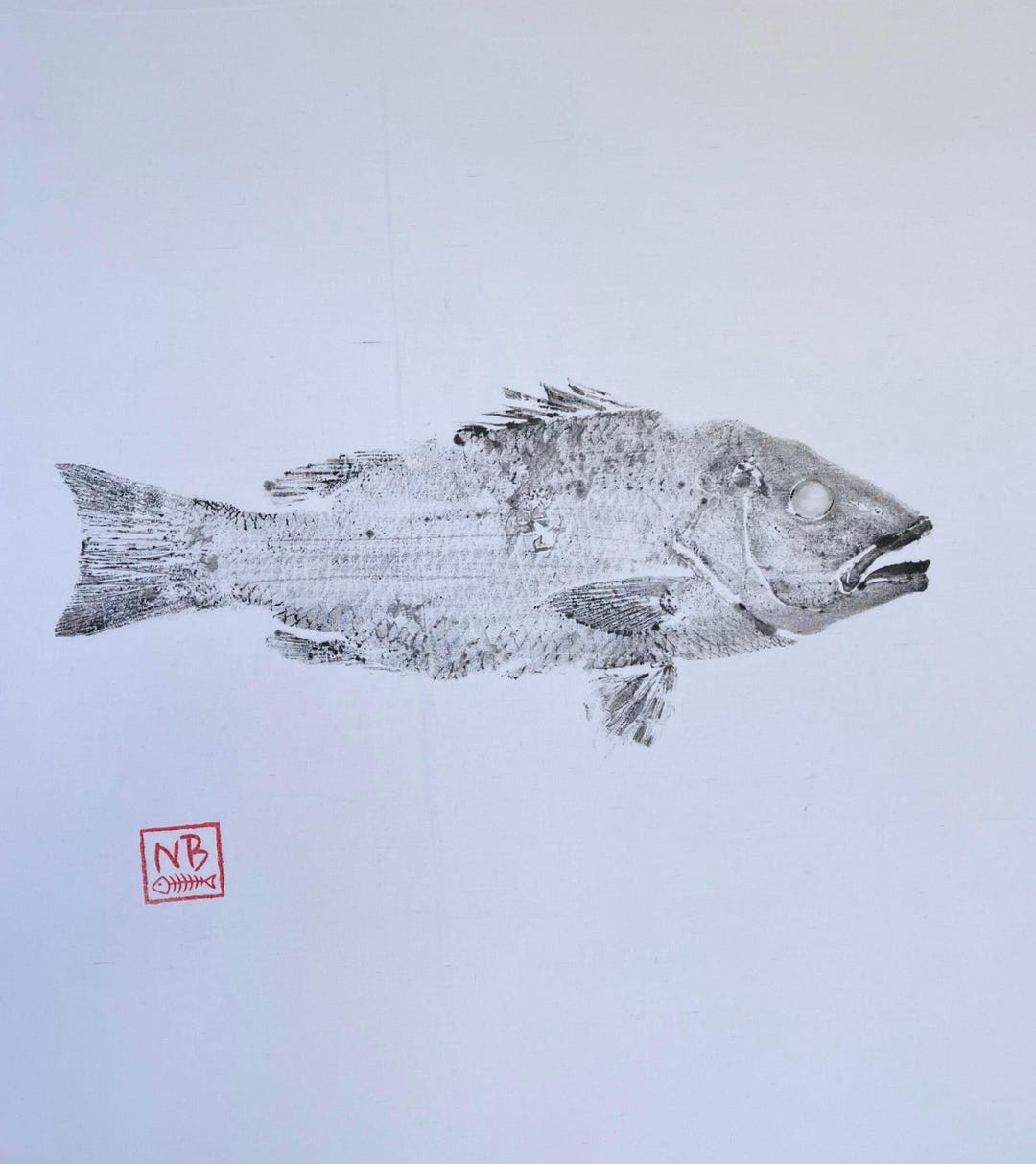 Gyotaku Mangrove Snapper Print: Japanese Fish Art, Nautical Ocean Decor - Etsy
