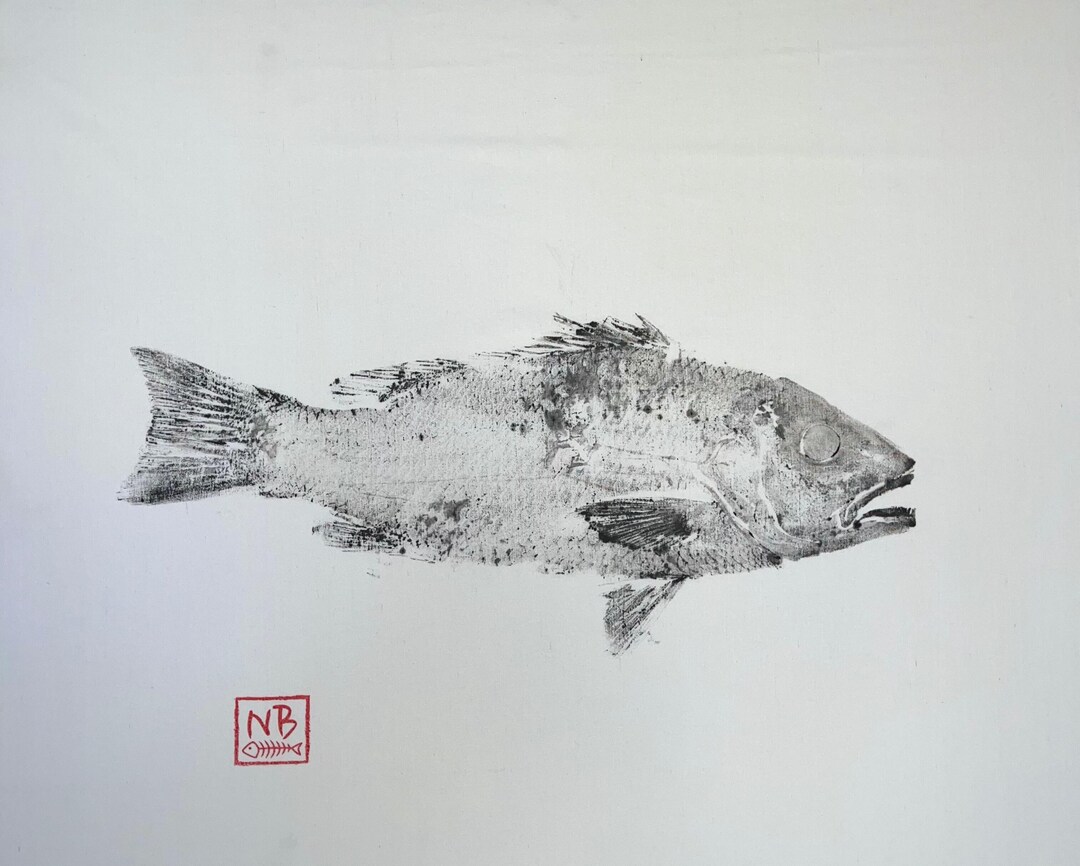 Gyotaku Lobster Print: Japanese Fish Printing on Muslin, Coastal Wall ...