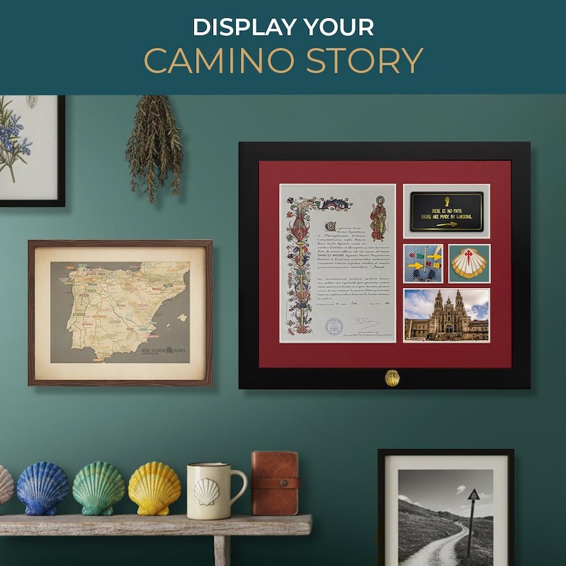 Camino De Santiago Compostela Certificate Display Frame | Personalized ...
