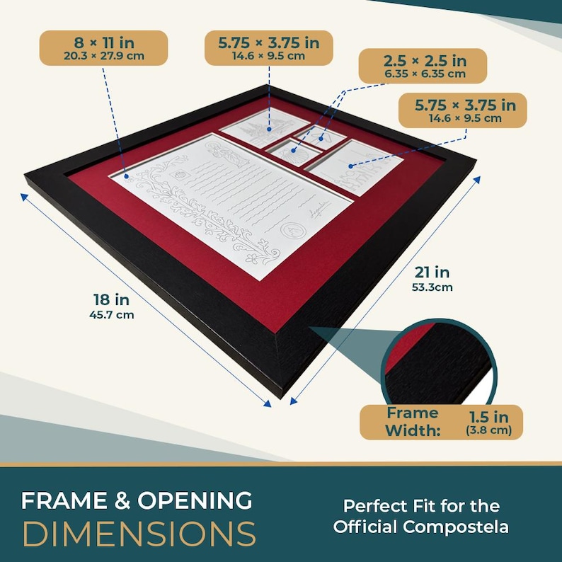 Camino De Santiago Compostela Certificate Display Frame | Personalized ...