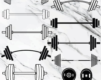 Barbell SVG Bundle – Powerlifting & Weight Lifting Clipart – Weights ...