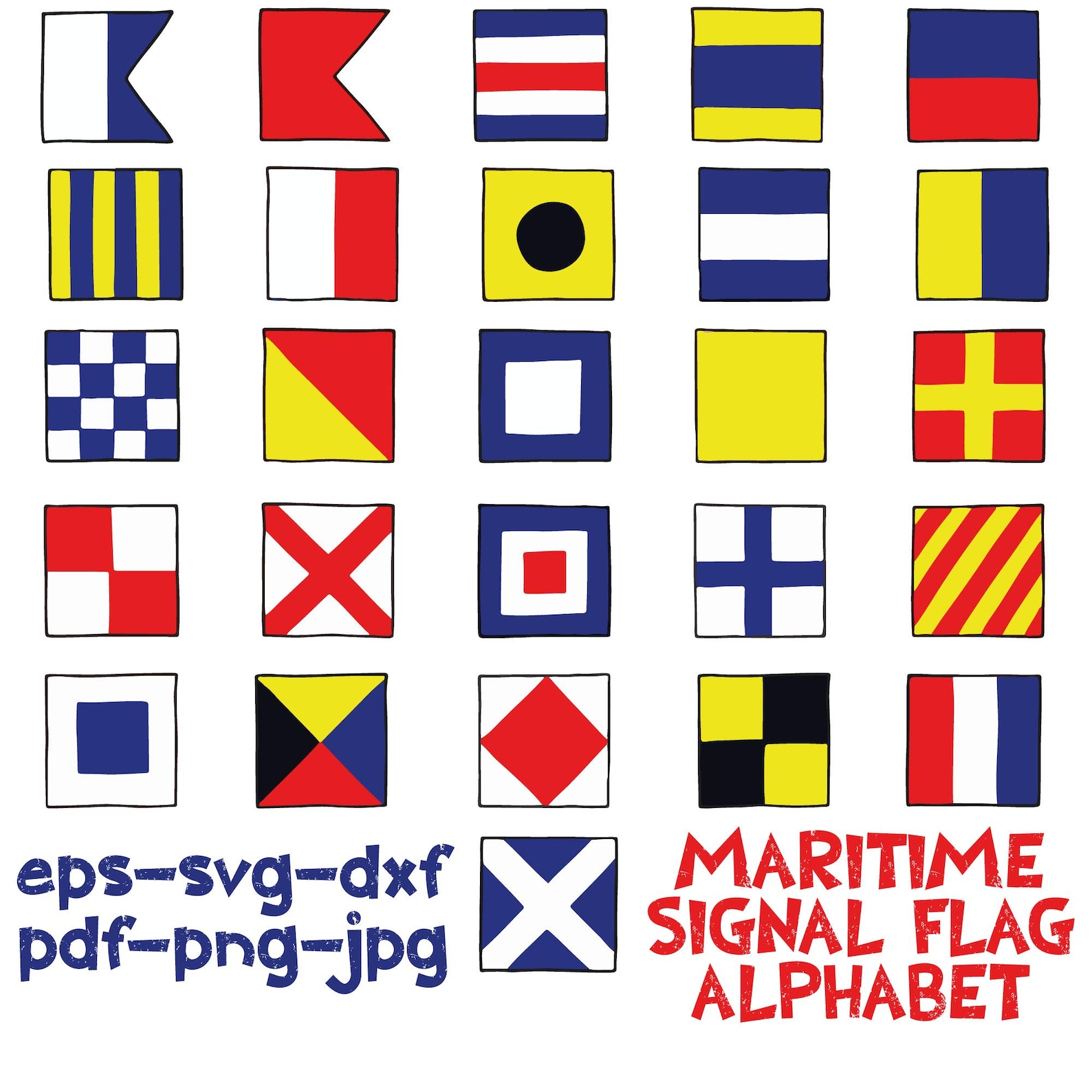 Maritime Signal Flags Alphabet SVG Bundle | Nautical Flag Letters PNG ...