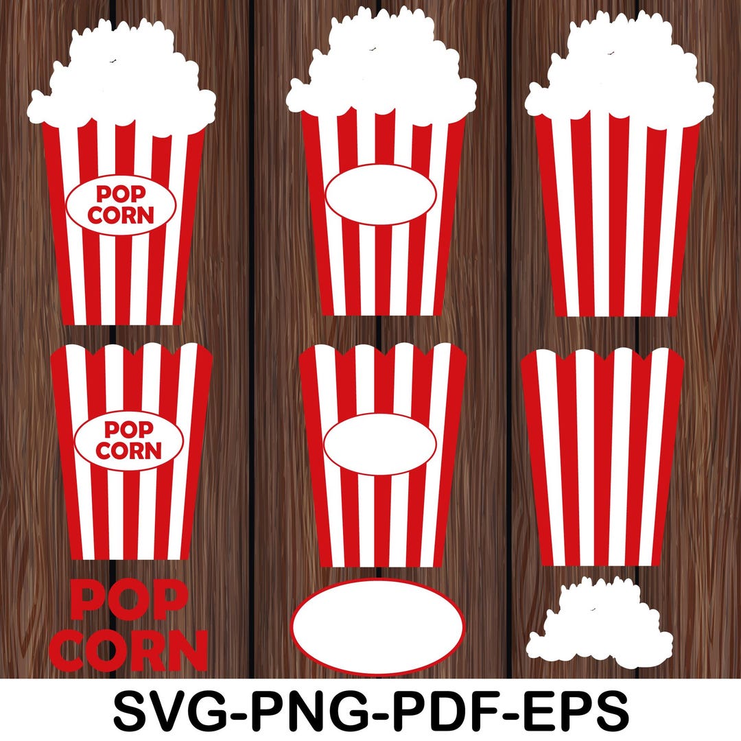 Popcorn SVG, Popcorn PNG, Popcorn Bucket Clipart, Popcorn Elements, DIY ...