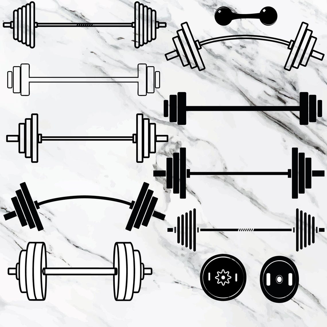 Barbell SVG Bundle – Powerlifting & Weight Lifting Clipart – Weights ...
