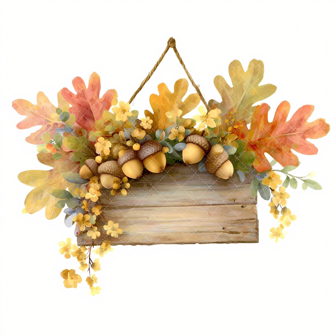 40 Autumn Bunting Clipart L Fall Leaves Garland L JPG Digital Download ...