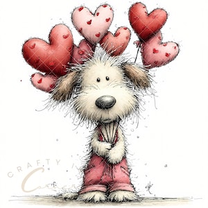 Dogs Valentine's Day Clipart | Adorable Whimsical Graphics | Digital ...