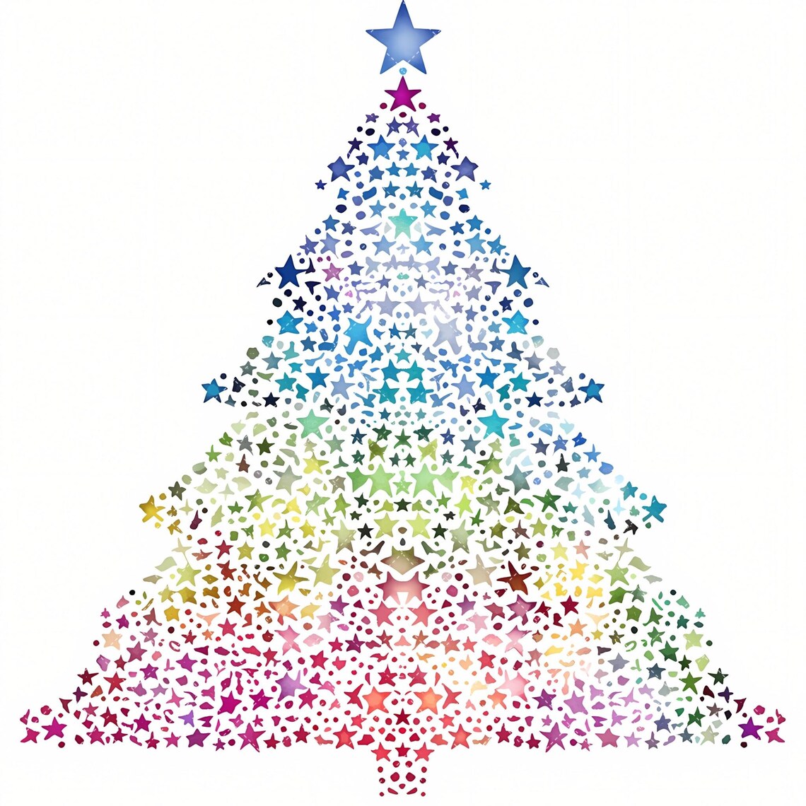44 Minimalist Christmas Tree Line Clipart | One-line Holiday Art Design ...