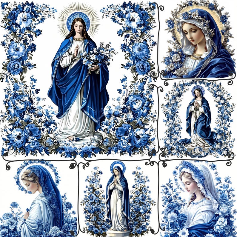 66 Virgin Mary Clip Art, Christmas Nativity Printable Images, Catholic ...