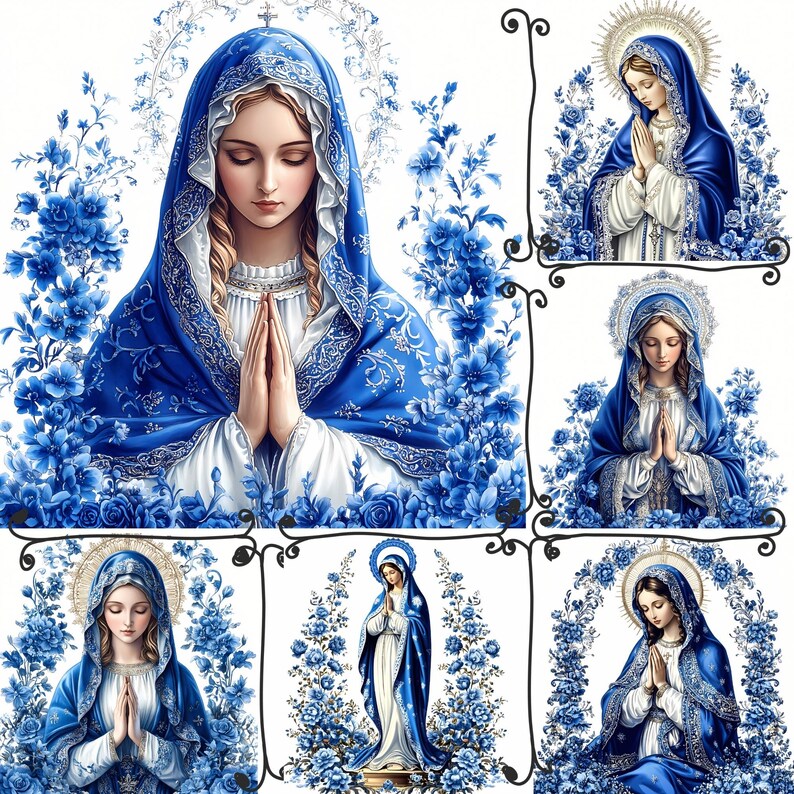66 Virgin Mary Clip Art, Christmas Nativity Printable Images, Catholic ...