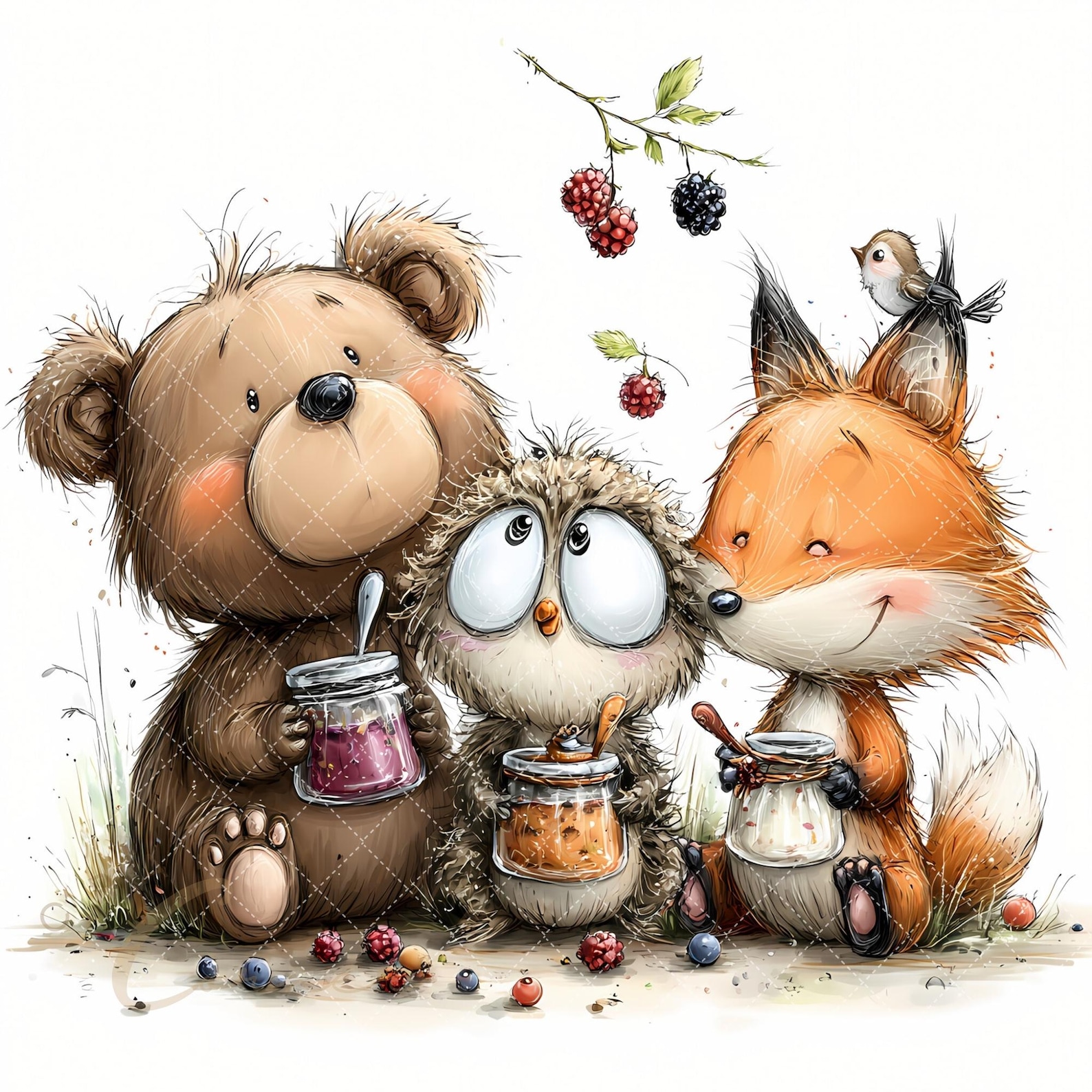 Whimsical Woodland Animals Friends Clipart: Nursery Graphics (digital ...