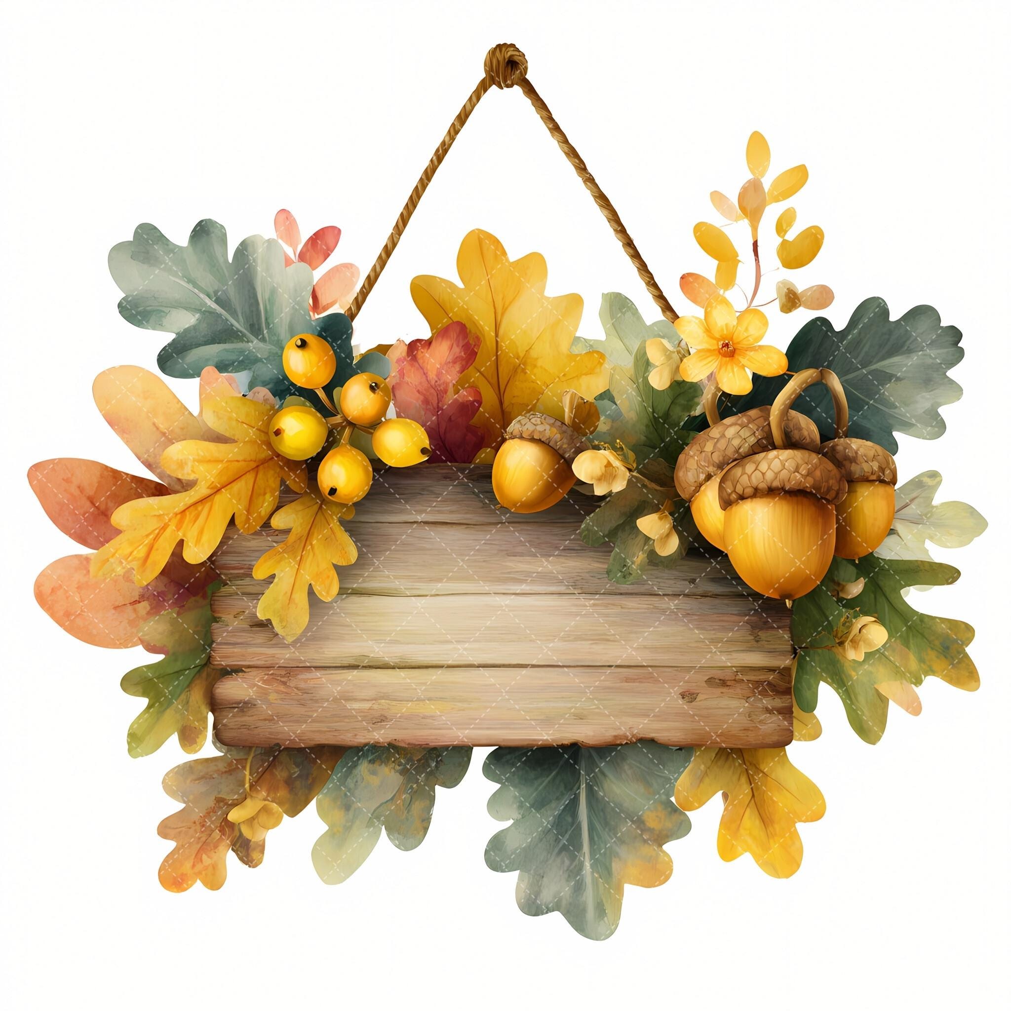 40 Autumn Bunting Clipart L Fall Leaves Garland L JPG Digital Download ...