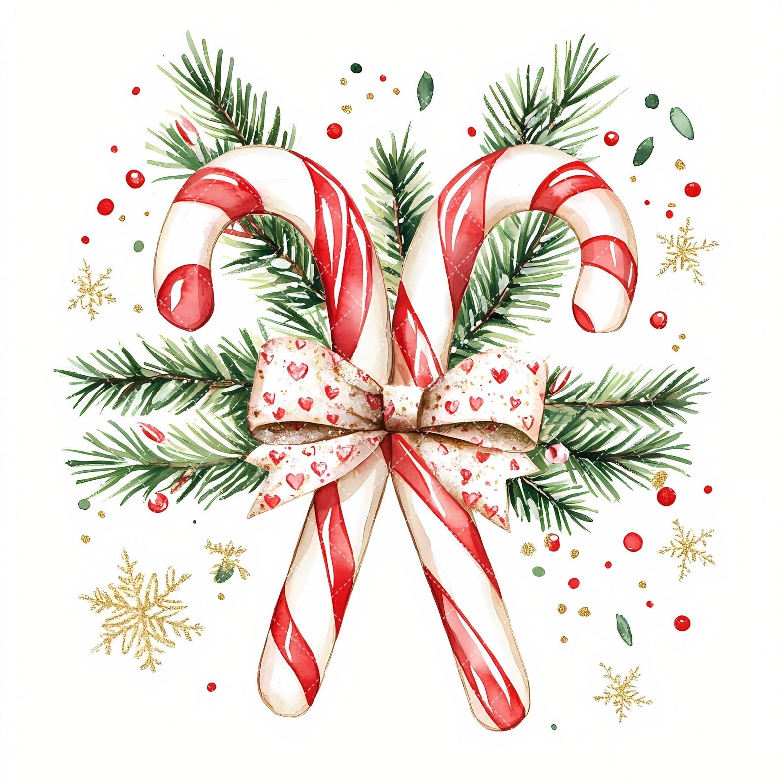 35 Candy Cane Clipart, Watercolor Christmas Sweets, Holiday Crafts ...