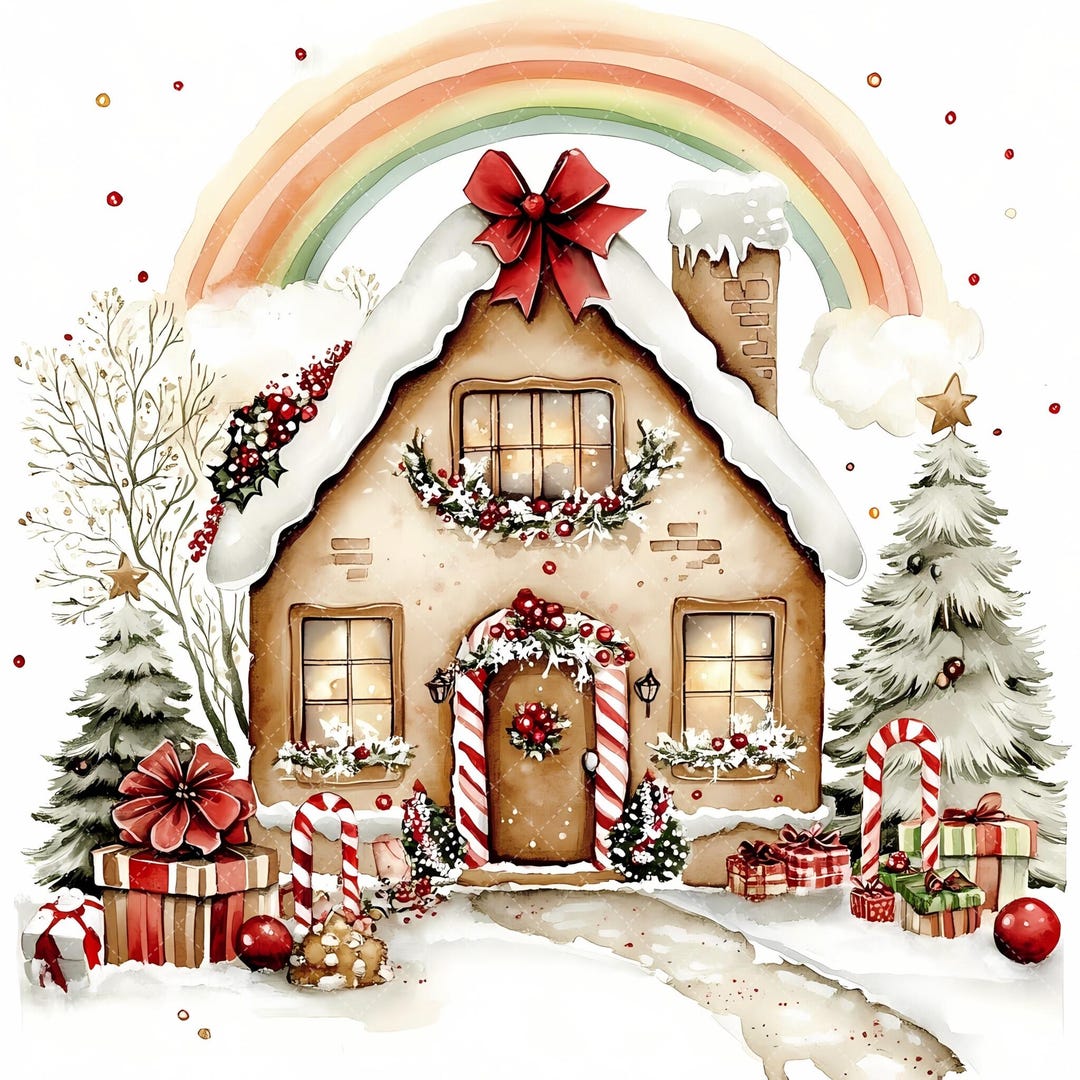 Watercolor Gingerbread Clipart - Christmas JPG - Cute Clipart ...