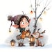 Elf and Reindeer Christmas Clipart: Festive Holiday Graphics (digital ...