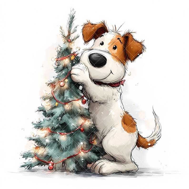 59 Sweet Christmas Dogs JPEG Bundle: Winter Woodland Clip Art (digital ...