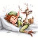Elf and Reindeer Christmas Clipart: Festive Holiday Graphics (digital ...
