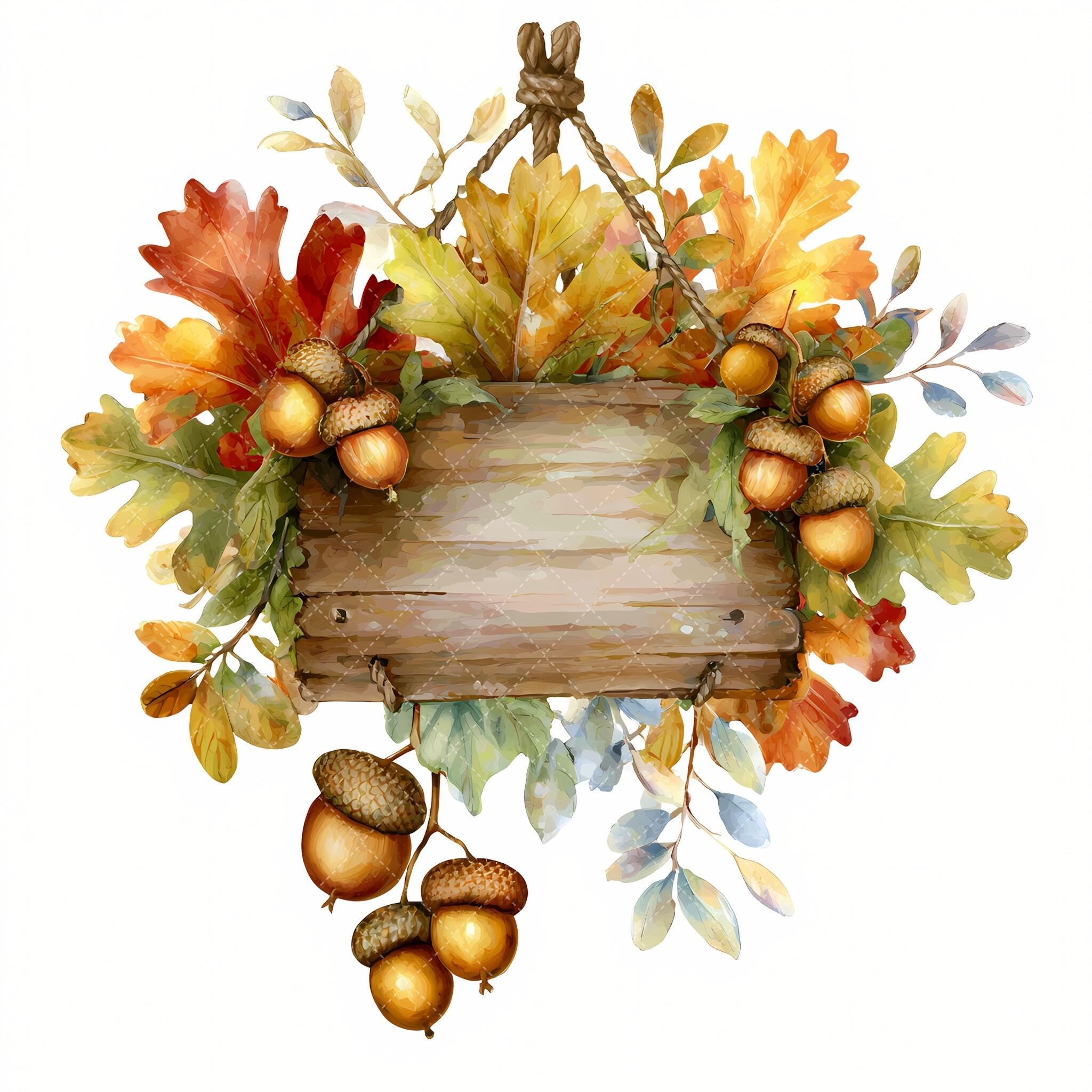 40 Autumn Bunting Clipart L Fall Leaves Garland L JPG Digital Download ...