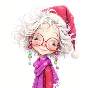 30 Cute Mrs Claus Christmas Clipart Bundle | JPEG Festive Printable ...