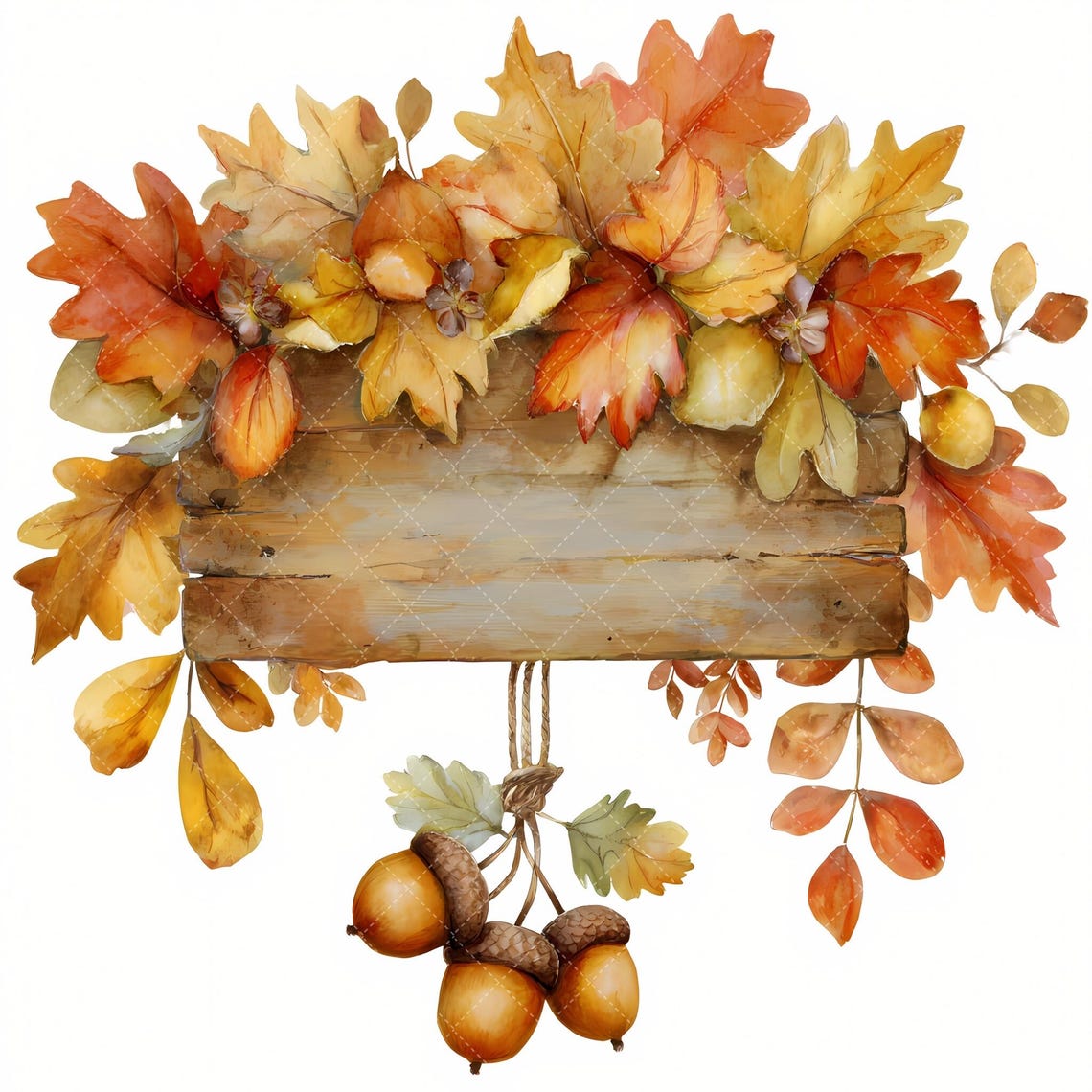 40 Autumn Bunting Clipart L Fall Leaves Garland L JPG Digital Download ...