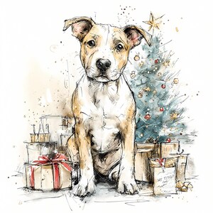 Classic Watercolor Dog Jpgs, Watercolor Pet Clipart Bundle, Christmas ...