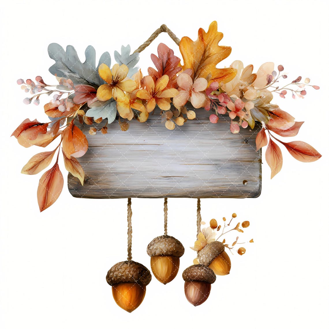 40 Autumn Bunting Clipart L Fall Leaves Garland L JPG Digital Download ...