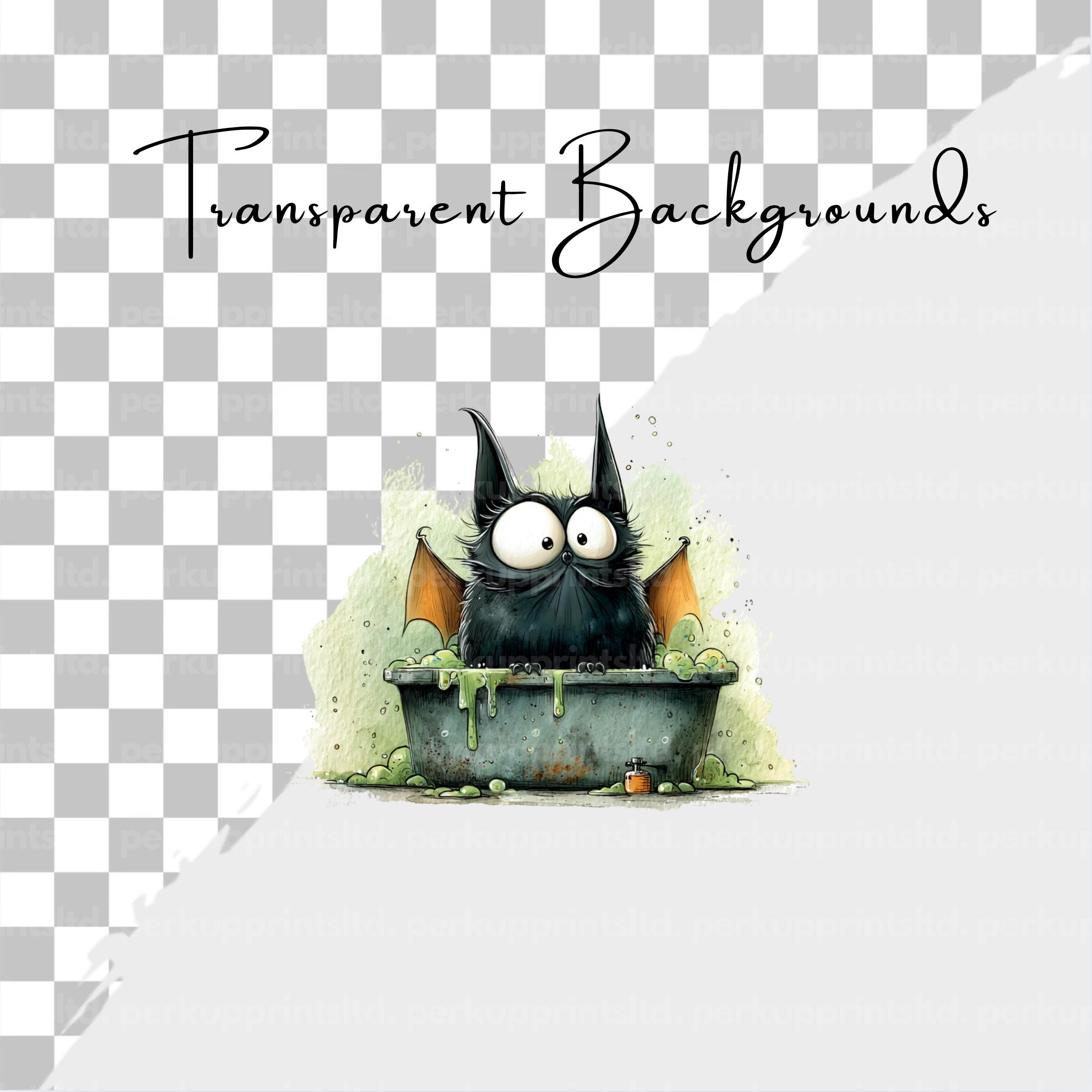Funny Bat Clipart Cute Halloween Bats PNG Whimsical Bat Digital ...