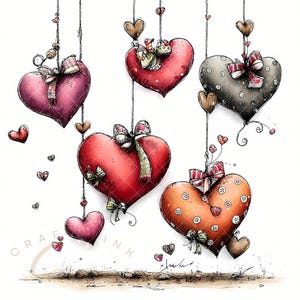 39 JPG Whimsical Valentine's Day Clipart: Sweet Illustrations (digital ...