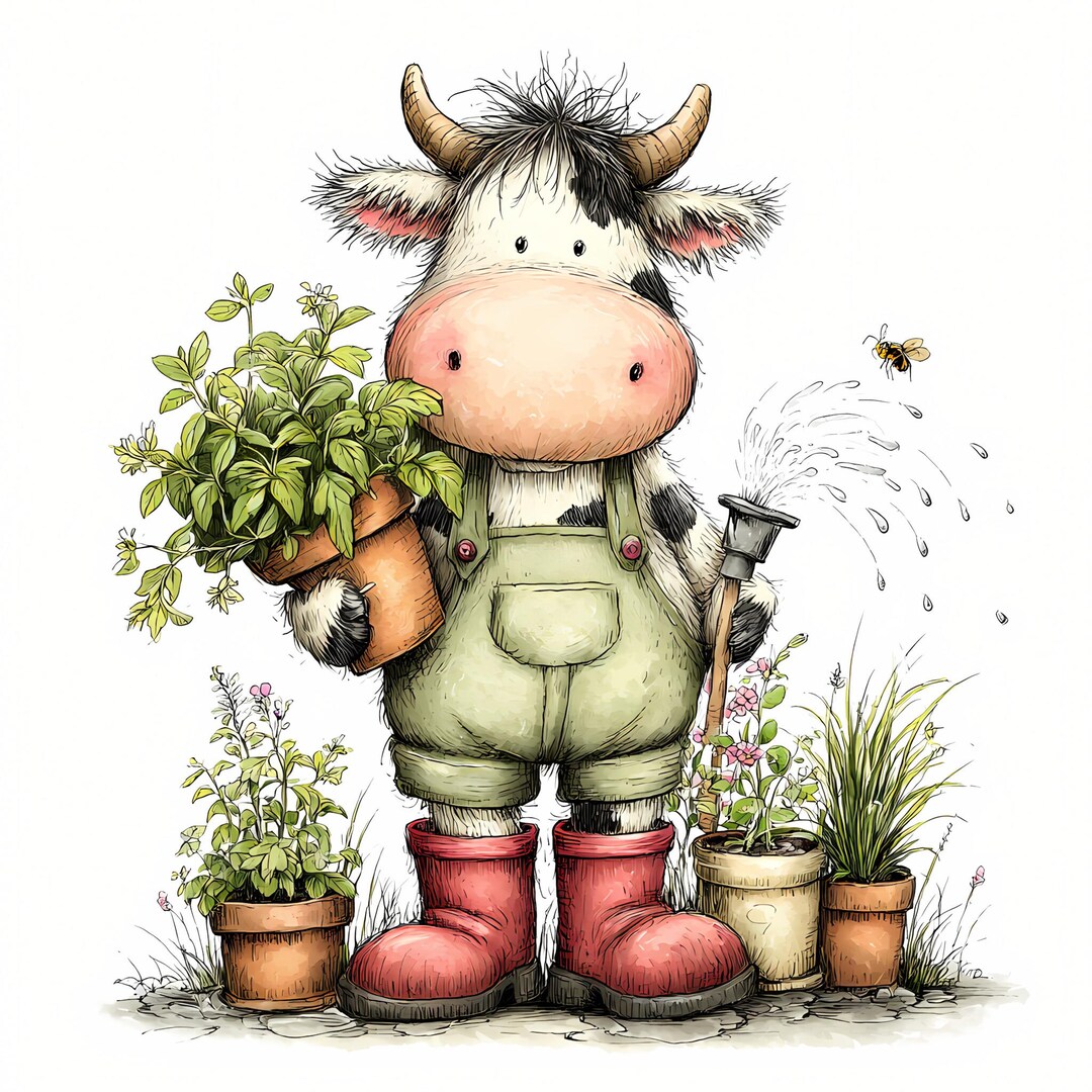 Watercolor Birthday Barn Clipart, Farm Animal Birthday JPG, Kids Party ...