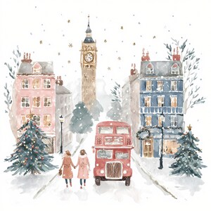 44 Christmas in London Clipart, Winter London, Cute London Travel ...