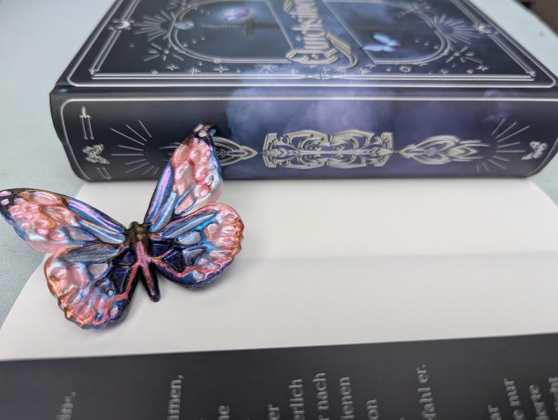 German Quicksilver Book & Hand-painted Osha Butterfly Page Holder - Etsy