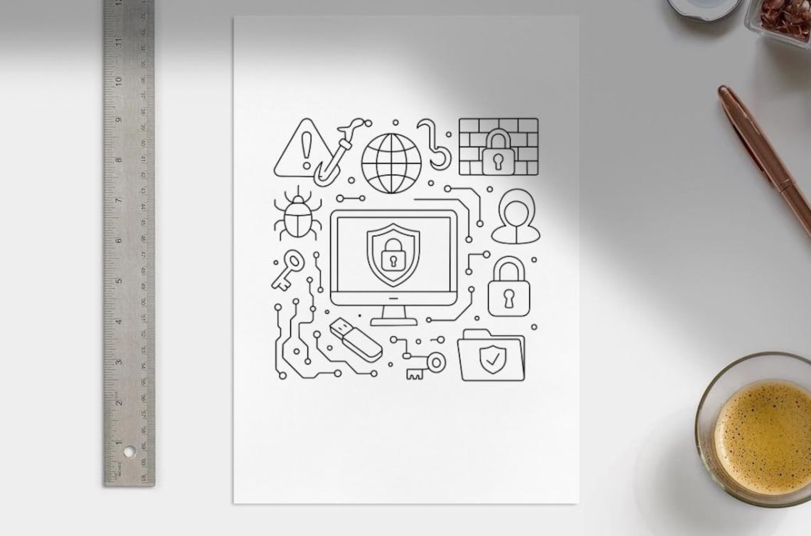 Cybersecurity Coloring Pages: Geeky Tech Gift, IT Activity Book ...