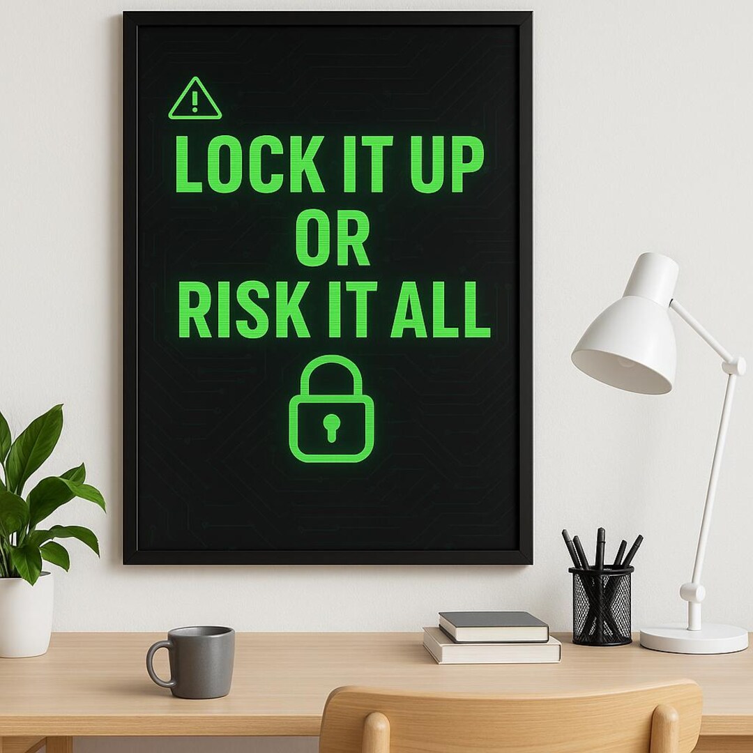 Cybersecurity Poster: "lock It Up" Tech Office Decor (digital Download ...