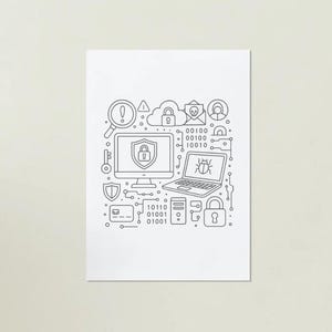 Cybersecurity Coloring Pages: Geeky Tech Gift, IT Activity Book ...