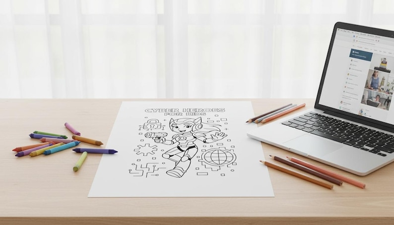 Cyber Heroes Coloring Pages: Kids Cyber Safety Activity (digital ...